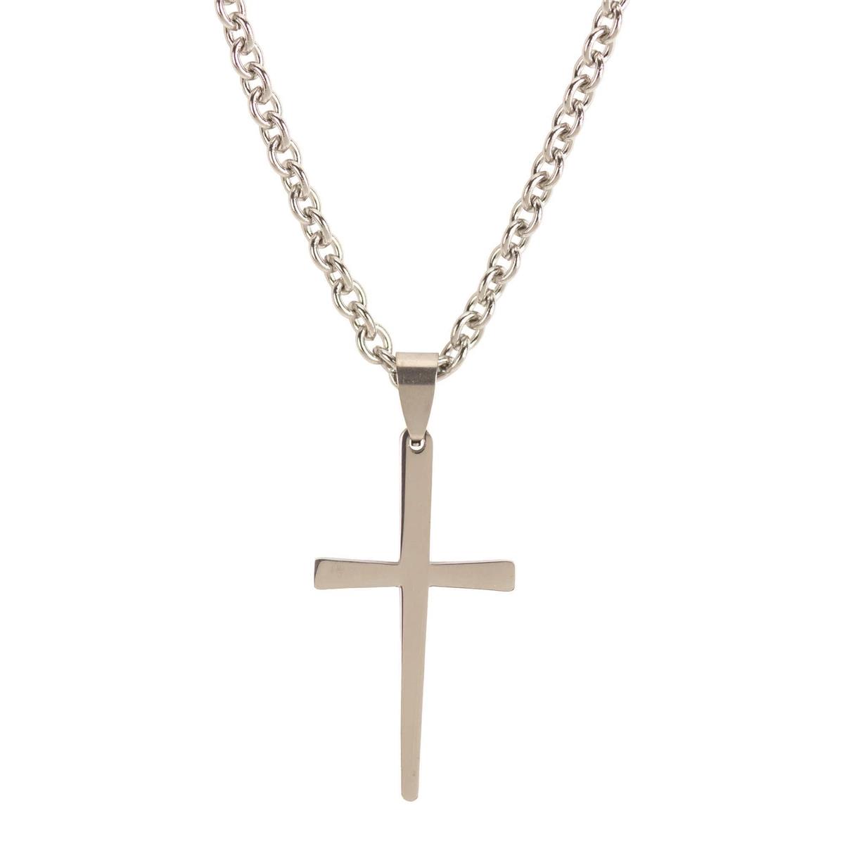 Taper Nail Cross Silver Plated Stainless Steel 18" - Bogard Press